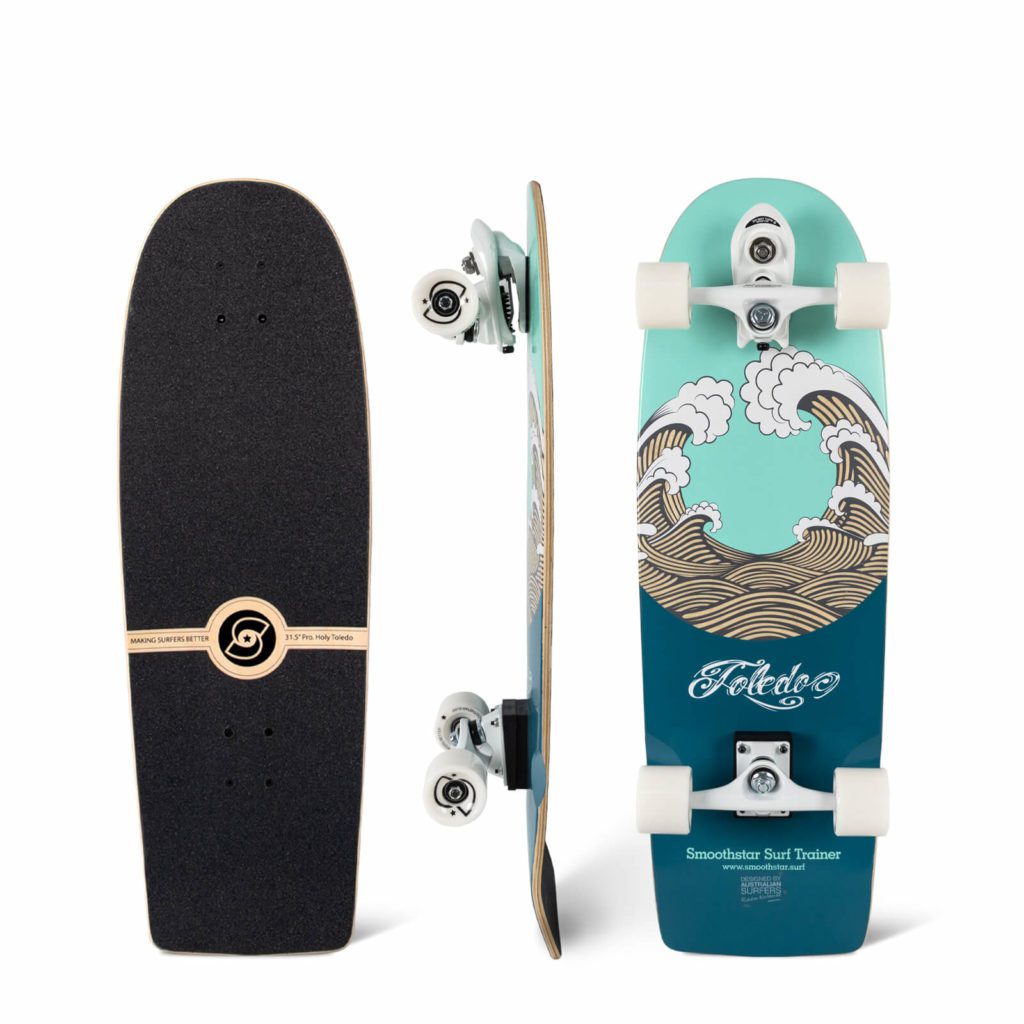 The 31.5" Holy Toledo complete surfskate surf trainer. SmoothStar Australia